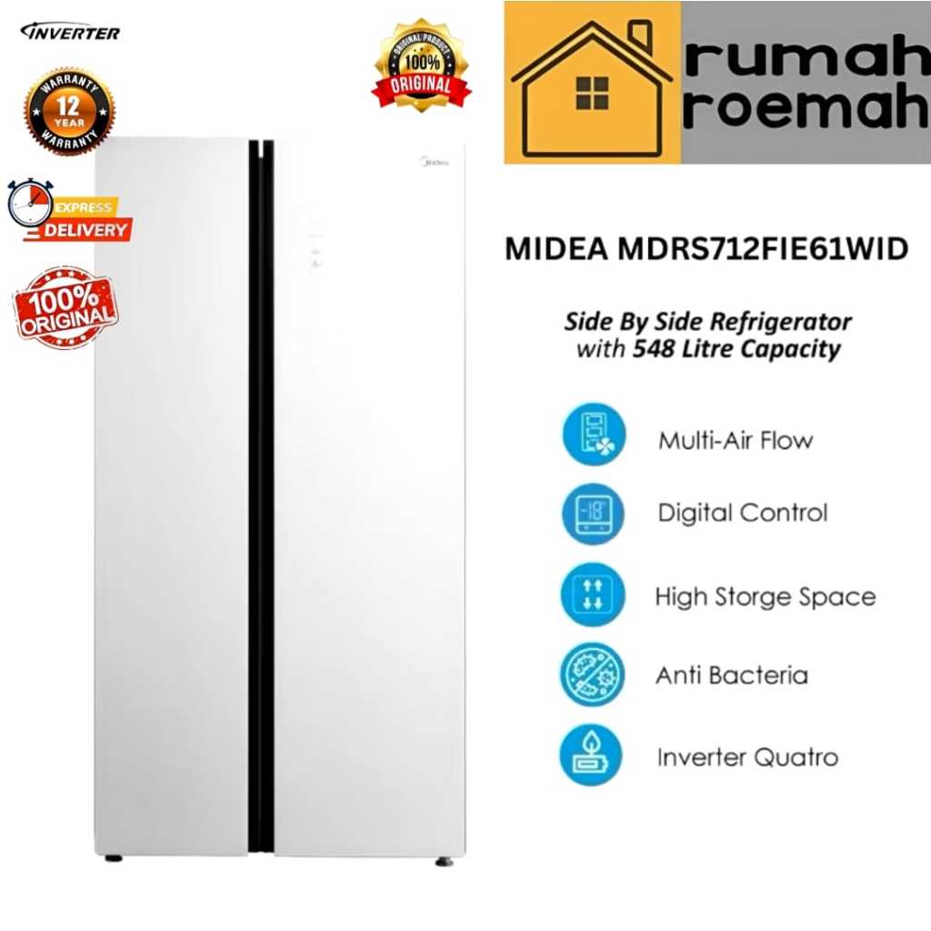 Jual Midea Kulkas Side by Side / Kulkas 2 Pintu Kapasitas 548L - Model ...