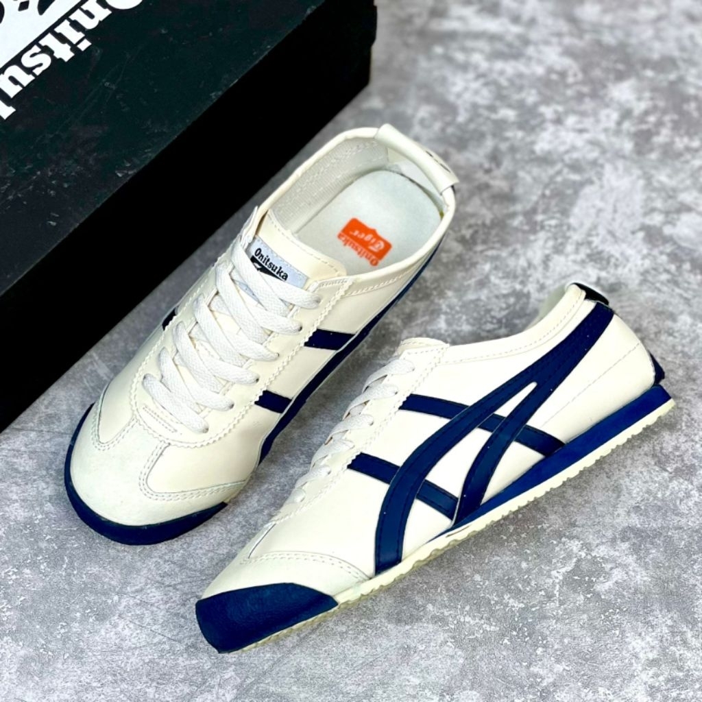 Jual Spatu Onitsuka Mexico 66 Cream Navy Unisex - Sepatu Flat Olahraga ...