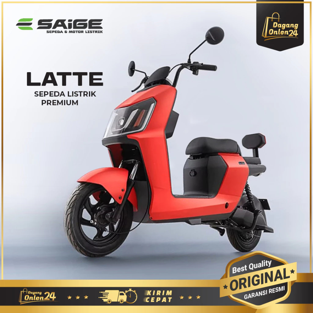 Jual SAIGE LATTE MERAH Sepeda Listrik garansi resmi original | Shopee ...