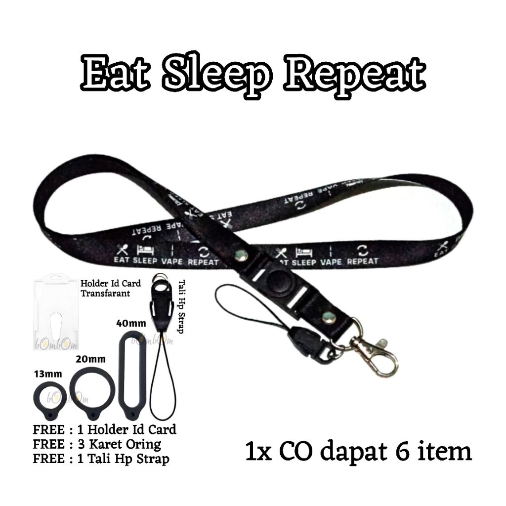 Jual Lanyard Tissue Printing Bergambar 1,5cm / Free Karet Oring 13mm ...