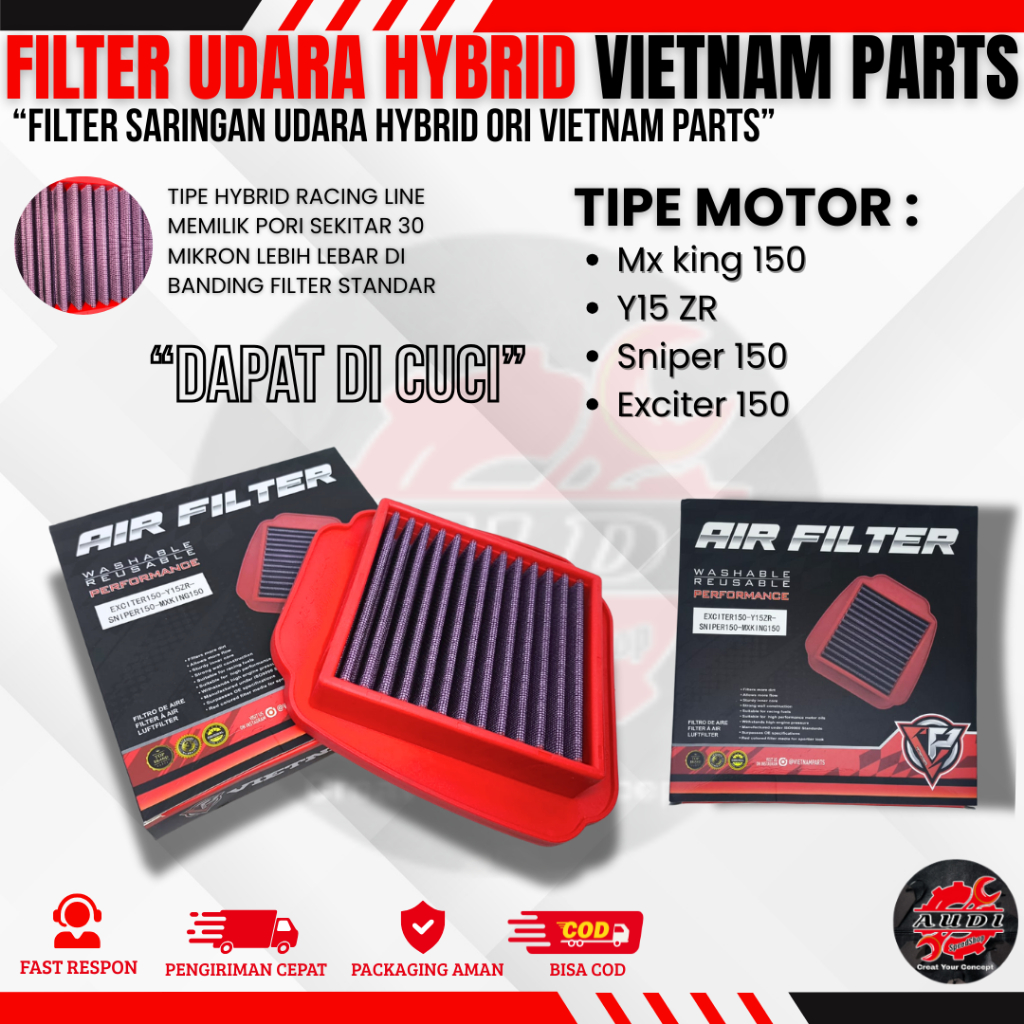 Jual FILTER HYBRID VIETNAM PARTS MX KING 150 ALL TIPE FILTER SARINGAN ...