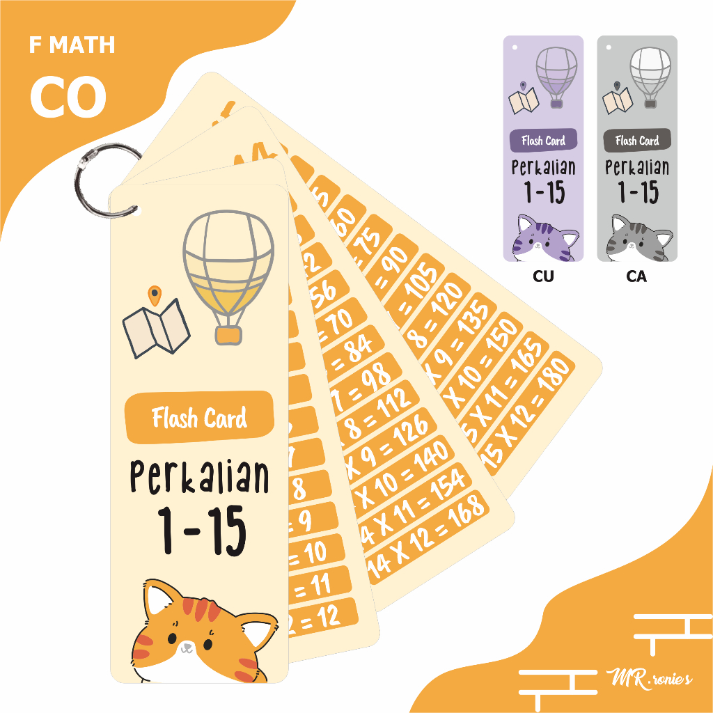 Jual Mrronies - Flash Card Perkalian Kucing Oren Matematika Mainan Anak ...