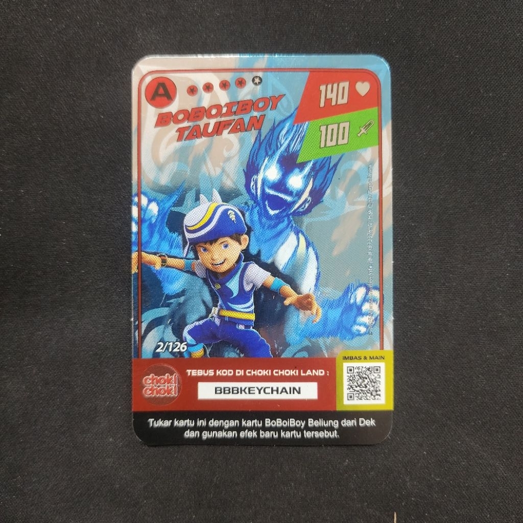 Jual Kartu Rare Boboiboy Choki Choki Silver Card - Boboiboy Taufan (A ...