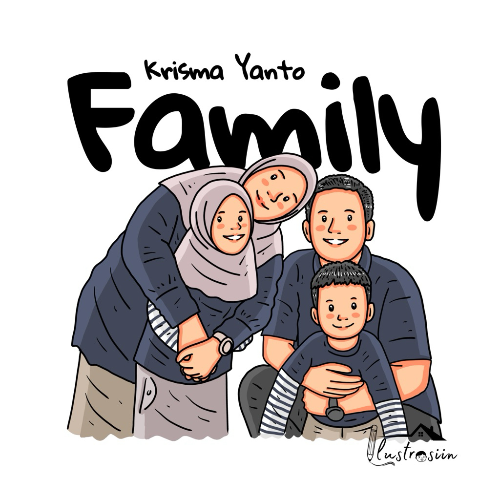 Jual Jasa Ilustrasi Digital ( Model Tulisan Family ) Gambar Digital ...