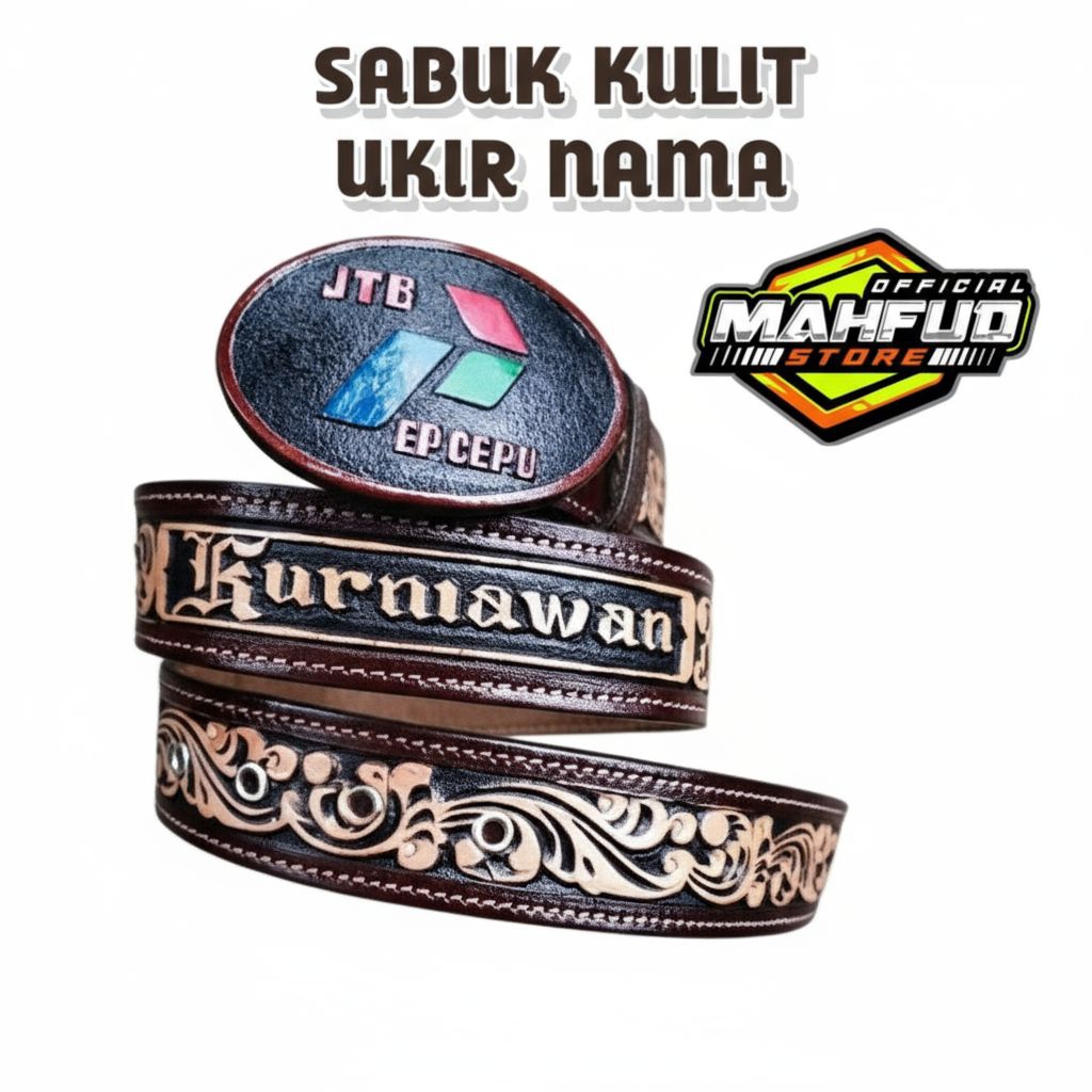 Jual sabuk kulit ukir custom nama dan logo | mahfud store | Shopee ...