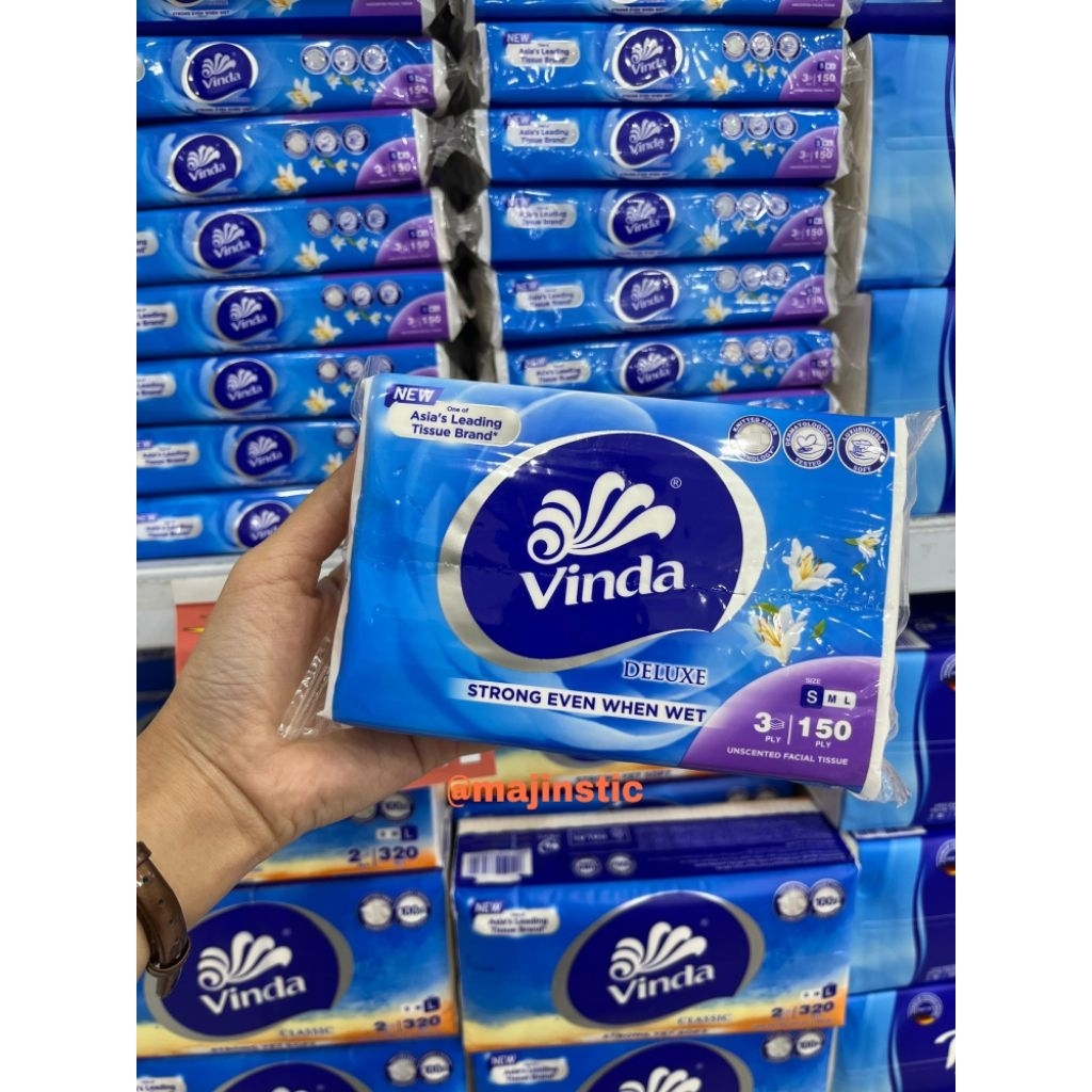 Jual NEW PRODUCT!! VINDA DELUXE FACIAL TISSUE 150PLY / 3PLY (Travel ...