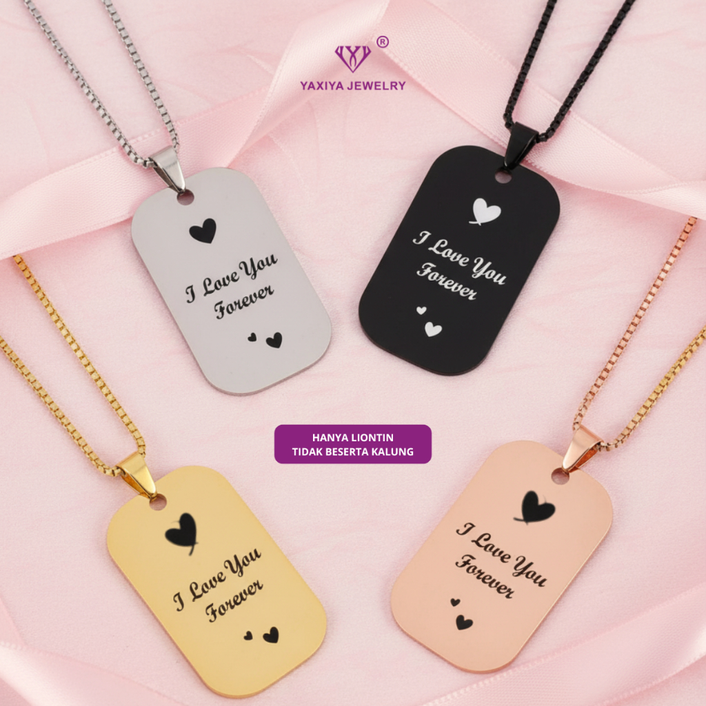 Jual Kalung / Liontin Custom NAMA TULISAN Motif Persegi Laser Perhiasan ...