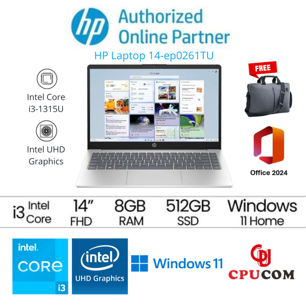 Jual HP Laptop 14-ep0261TU i3-1315U 8GB 512GB SSD 14" FHD Win11+OHS ...