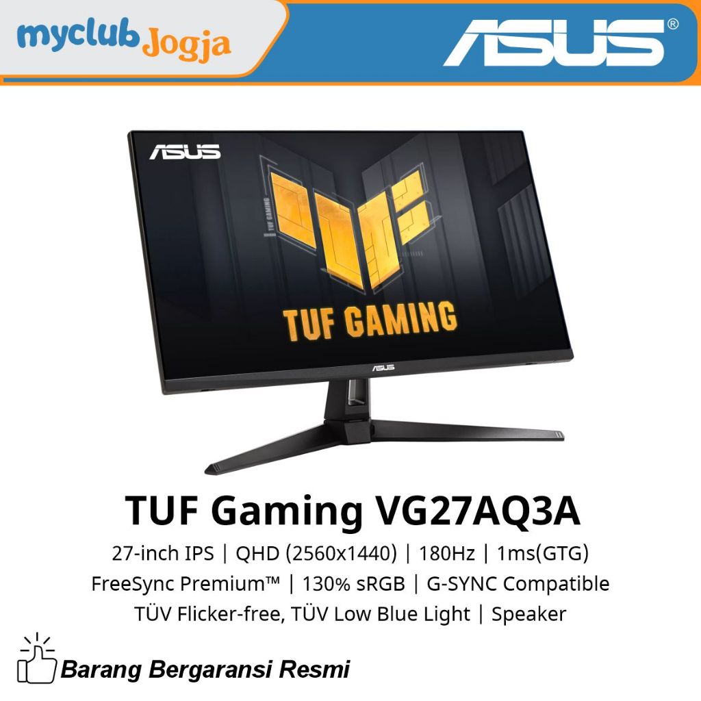 Jual ASUS TUF Gaming VG27AQ3A Monitor Gaming 27 inch IPS 180Hz QHD ...