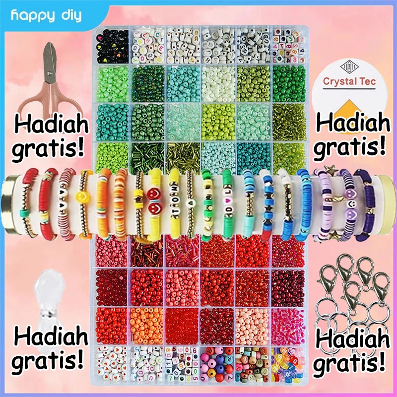 Jual HAPPY DIY Seri Emas Beaded 24 Aksesoris Kotak Perempuan Manik ...