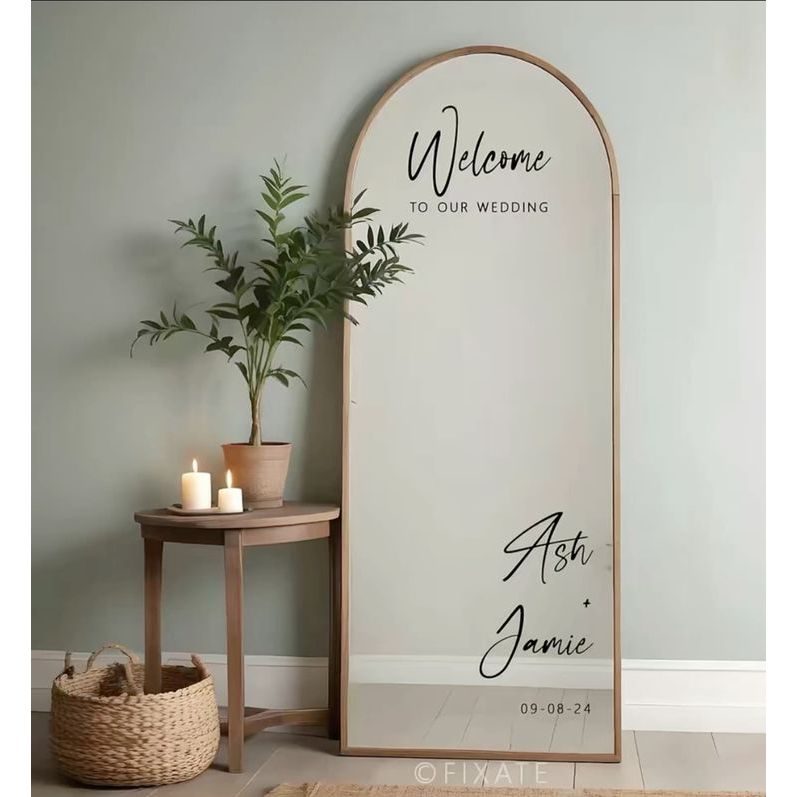 Jual standing mirror wedding sign 40 X 153CM / Welcome Sign Wedding ...