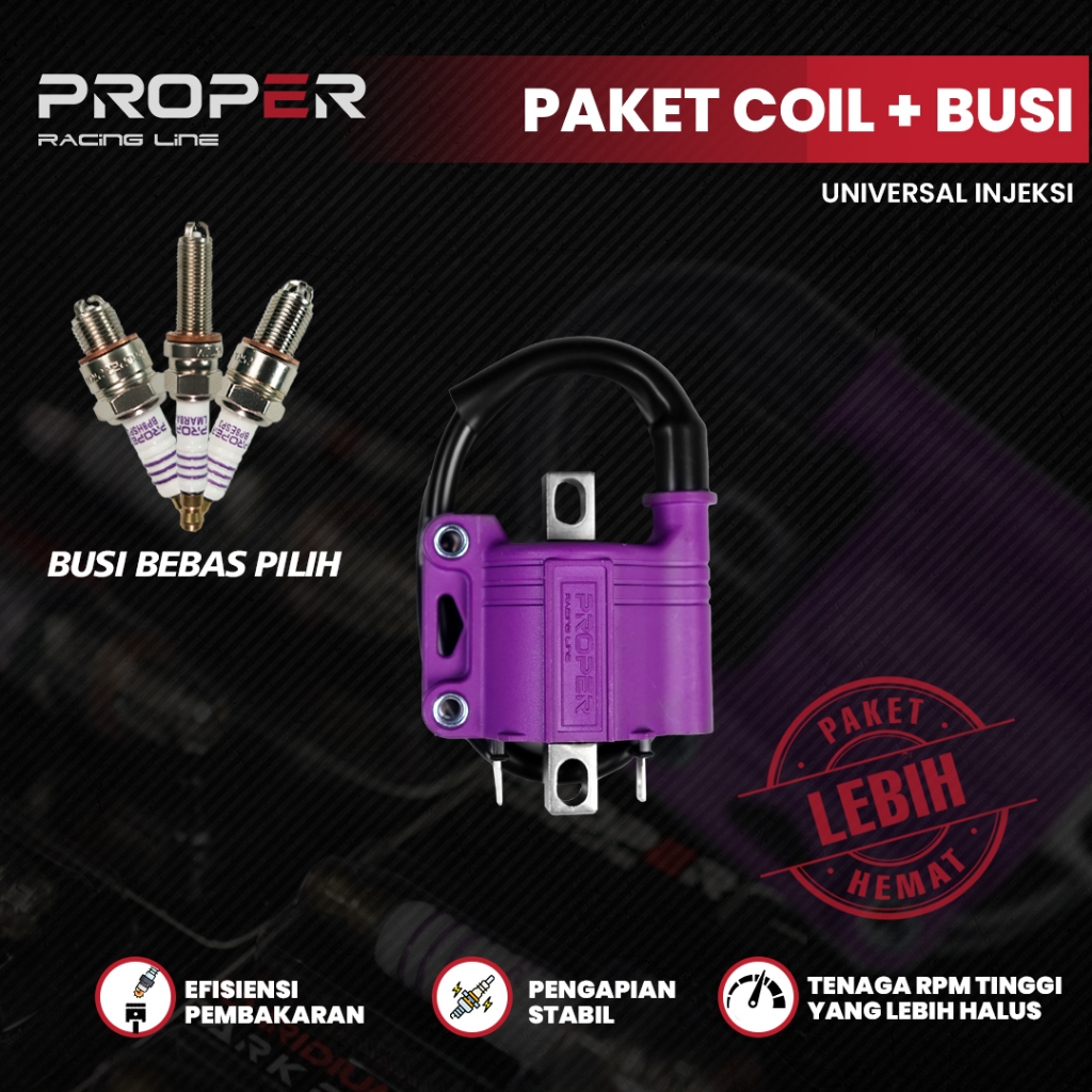 Jual PROPER RACING LINE PAKETAN COIL FREE BUSI UNIVERSAL MOTOR INJEKSI ...
