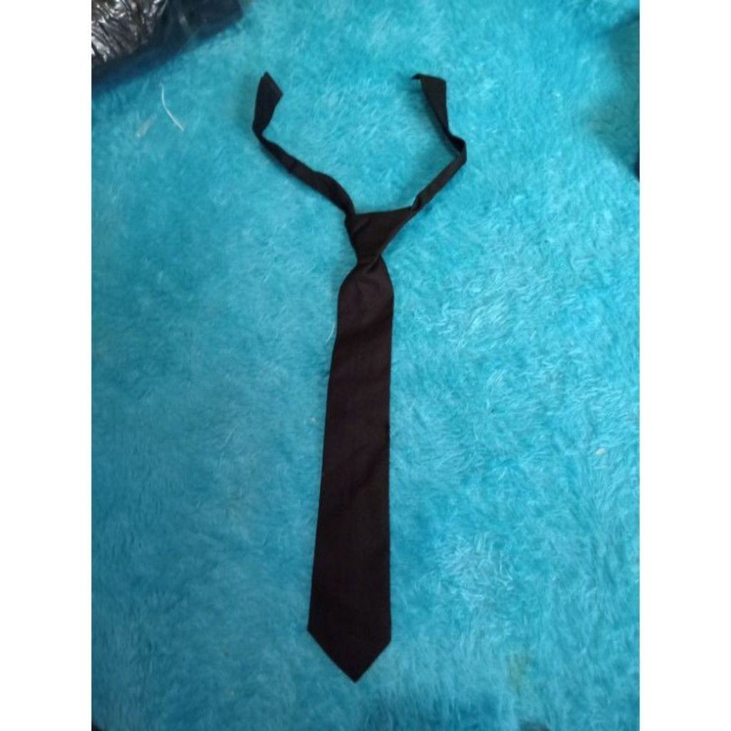 Jual dasi hitam perekat polos tanpa bordir panjang 120cm per 1pcs ...