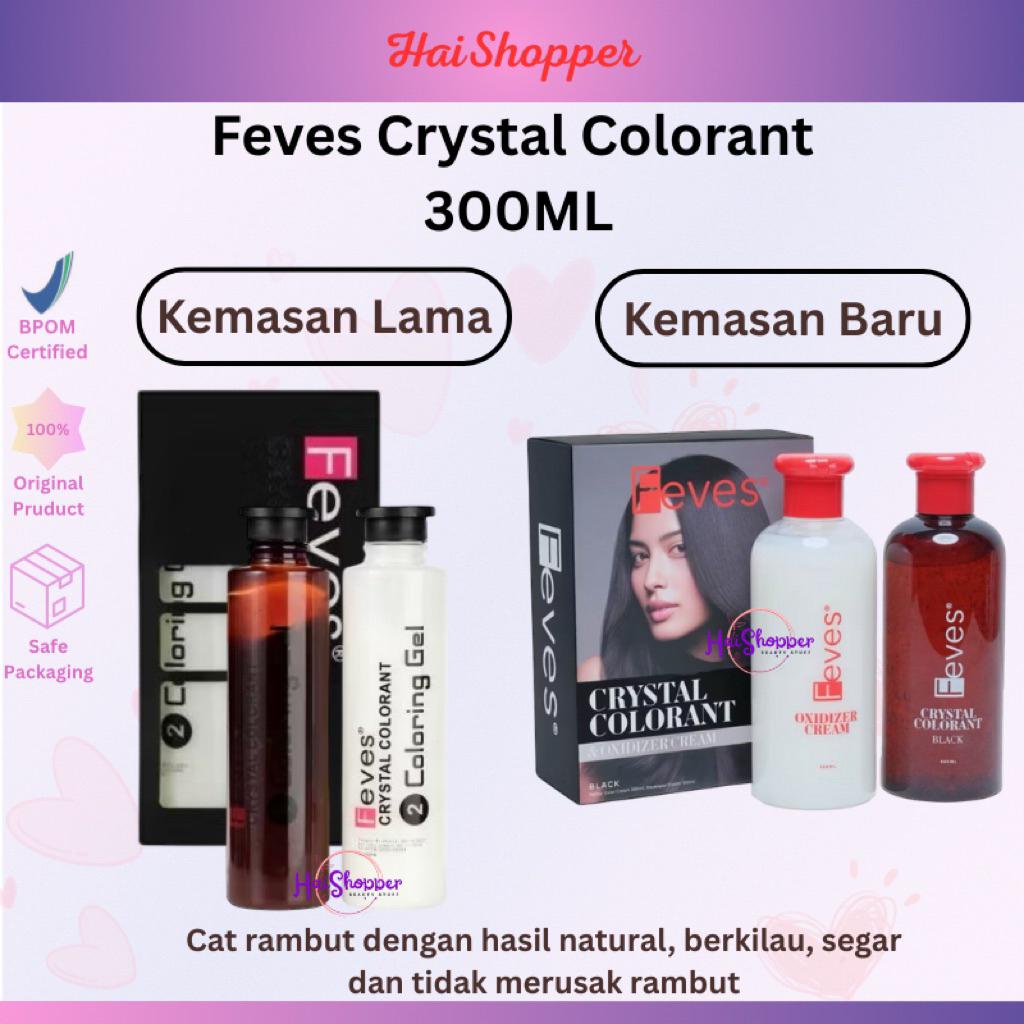 Jual FEVES Crystal Colorant Black 300ML - Cat Rambut Hitam - Cat Rambut ...