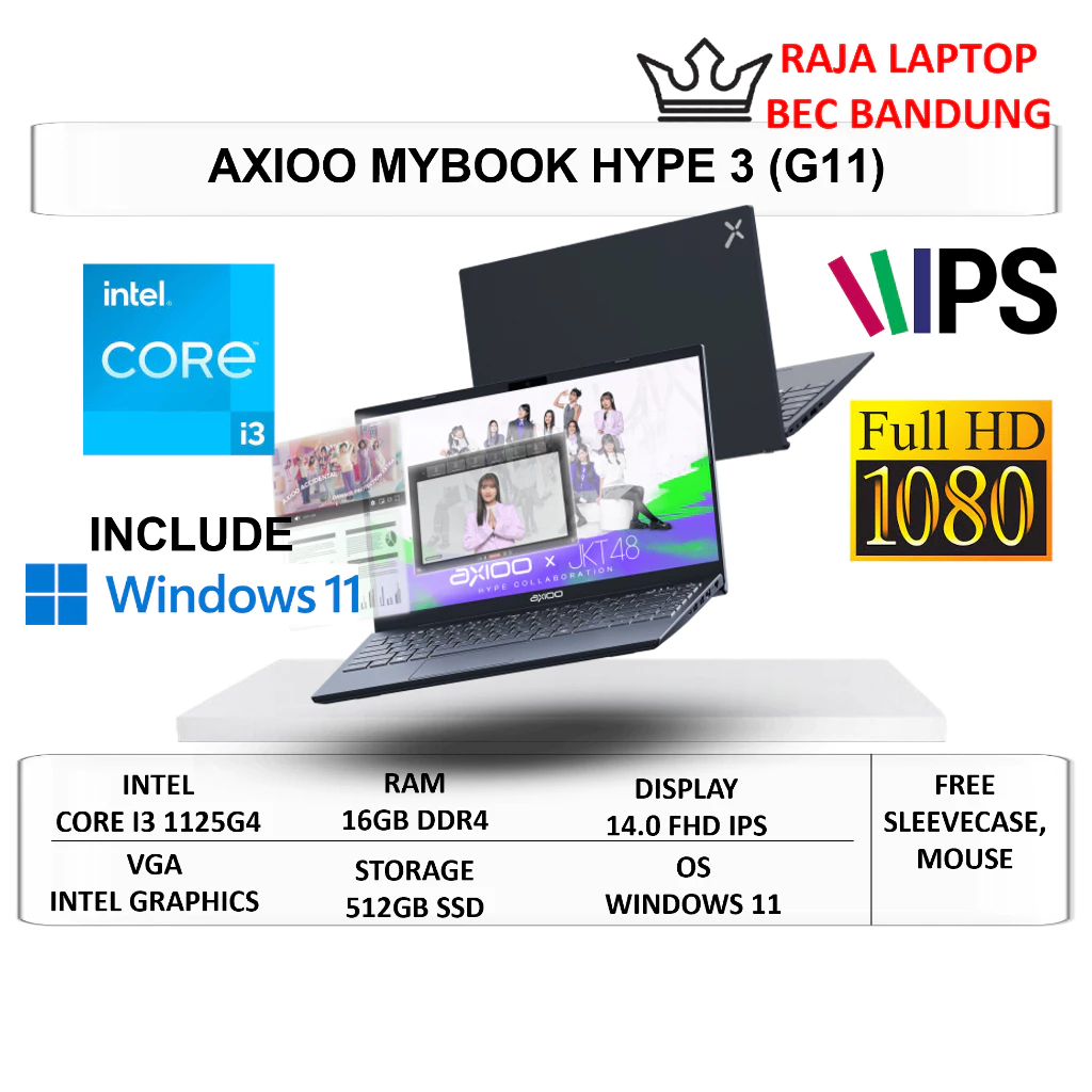 Jual Axioo MyBook Hype 3 G11 Core i3 1125G4 16GB 512GB SSD 14" FHD IPS Laptop 5 Jutaan Terbaik ...