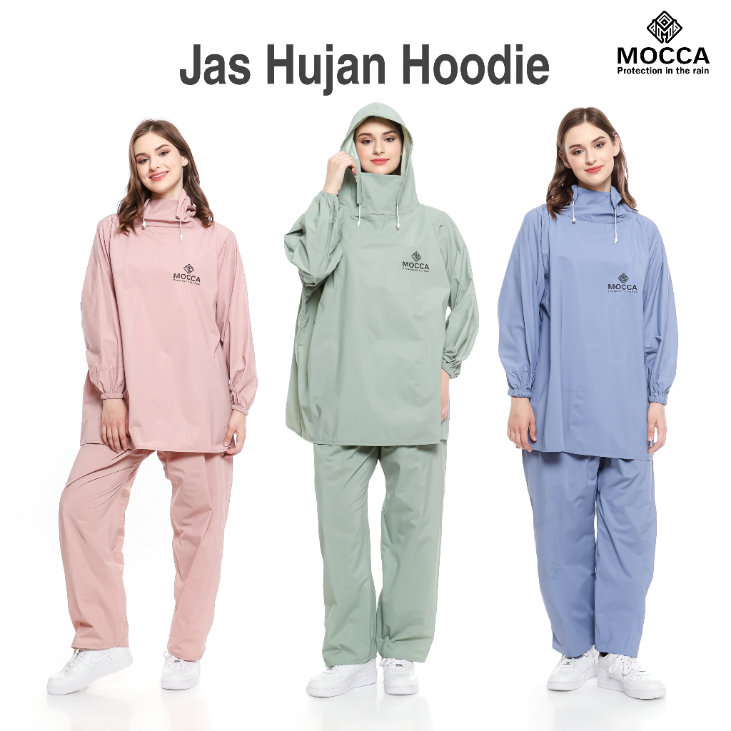 Jual TERBARU JAS HUJAN MODEL HOODIE TERBAIK MOCCA Mantel Pria Wanita ...