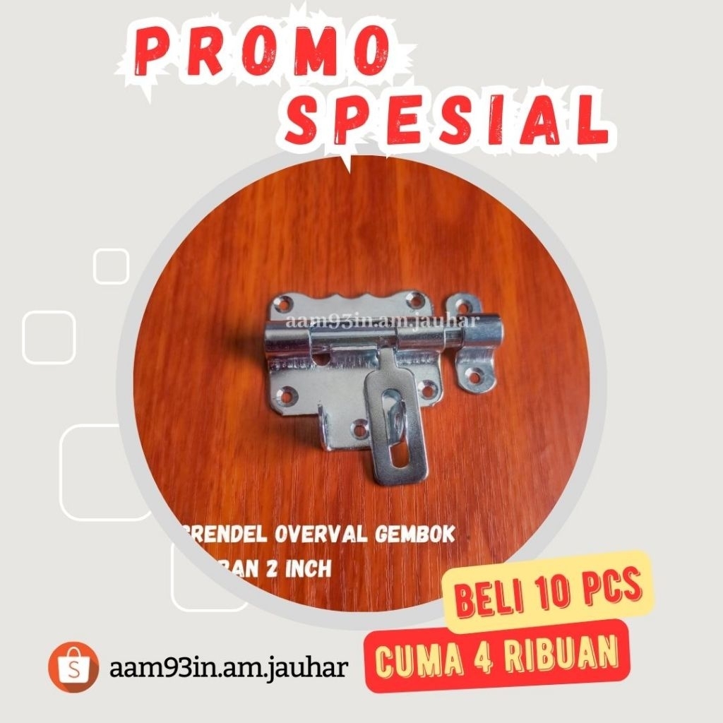 Jual Grendel Overval Overpal Operval Operpal 2 inch tebal 1,5 mm baja ...