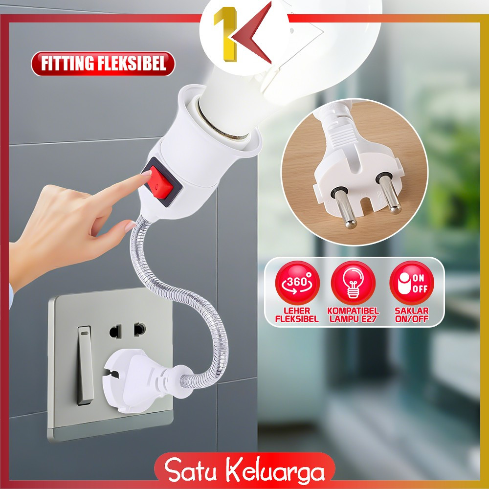 Jual SK-C1354 Fitting Lampu Gantung Kabel E27 Fleksible Saklar On Off ...