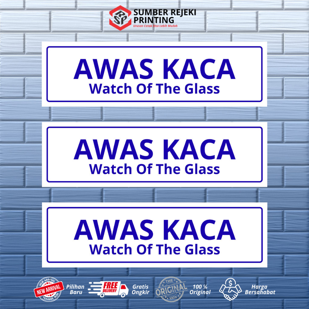 Jual Sign Sticker Awas Kaca Ukuran 7 x 25 cm | Shopee Indonesia