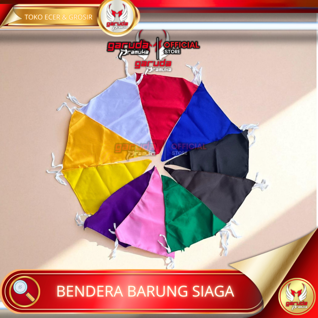 Jual Bendera barung siaga 10 warna lengkap/bendera barung siaga pramuka ...