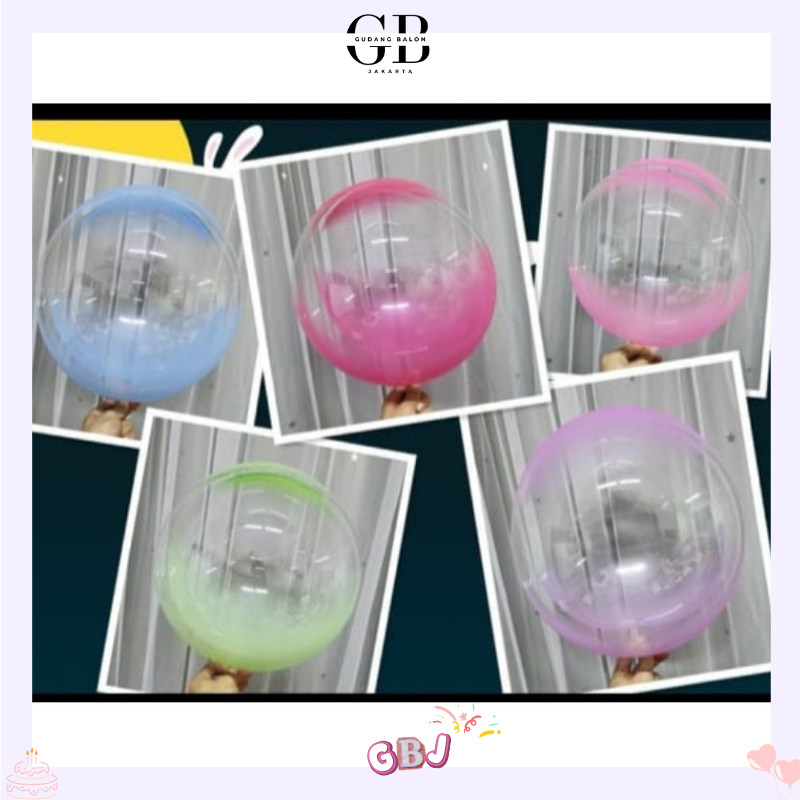 Jual GBJ - Balon PVC Bobo Transparan Warna 2 Sisi Atas Bawah 18 Inch 1 ...