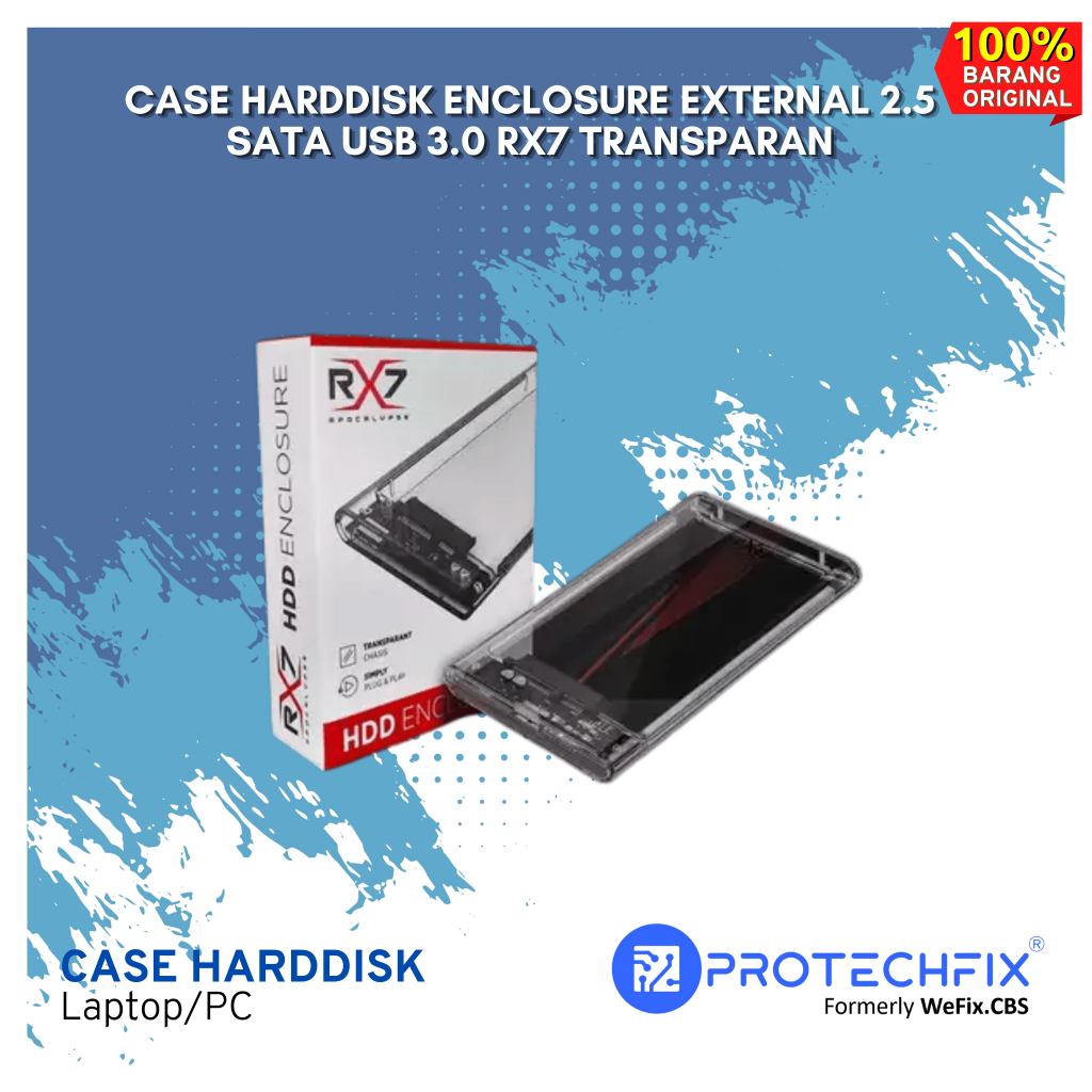 Jual CASE HARDDISK ENCLOSURE EXTERNAL 2.5 SATA USB 3.0 RX7 TRANSPARAN ...