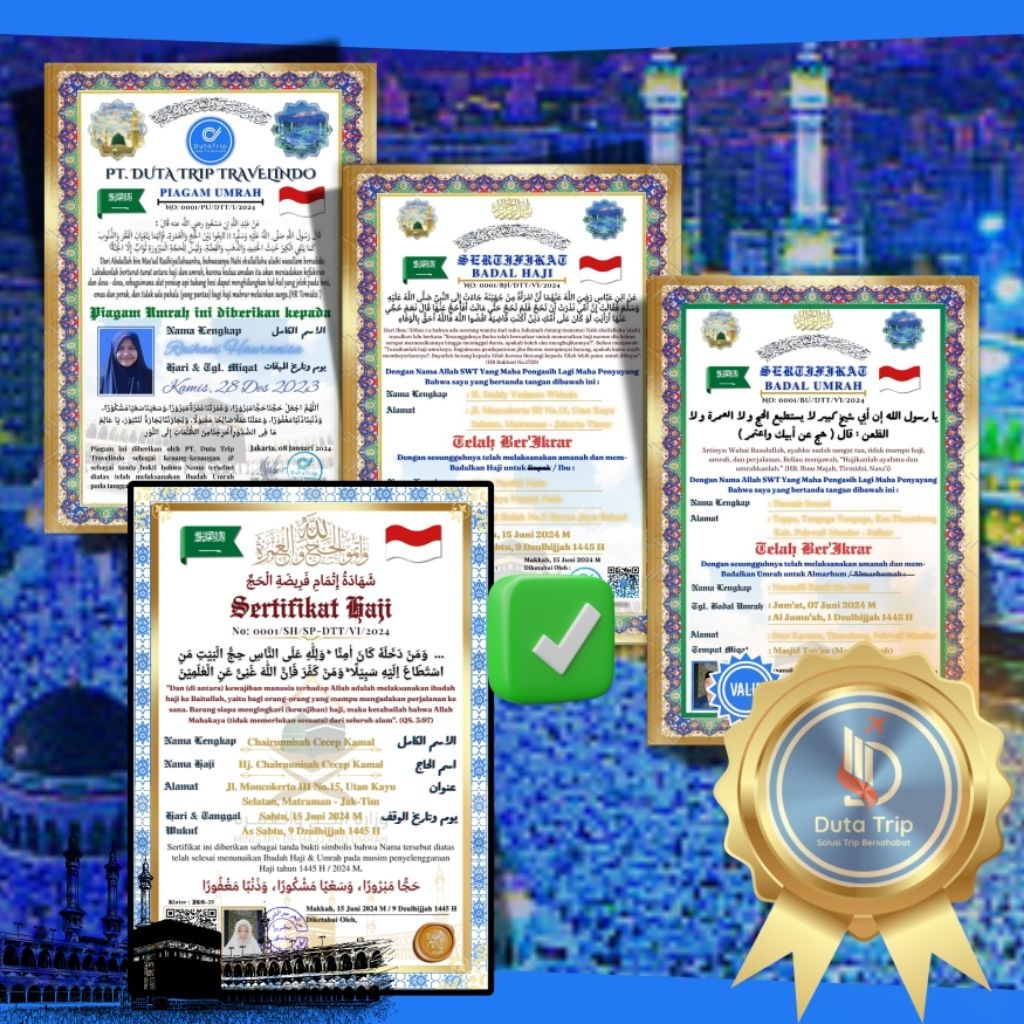 Jual SERTIFIKAT HAJI | PIAGAM UMRAH | SERTIFIKAT BADAL HAJI ...