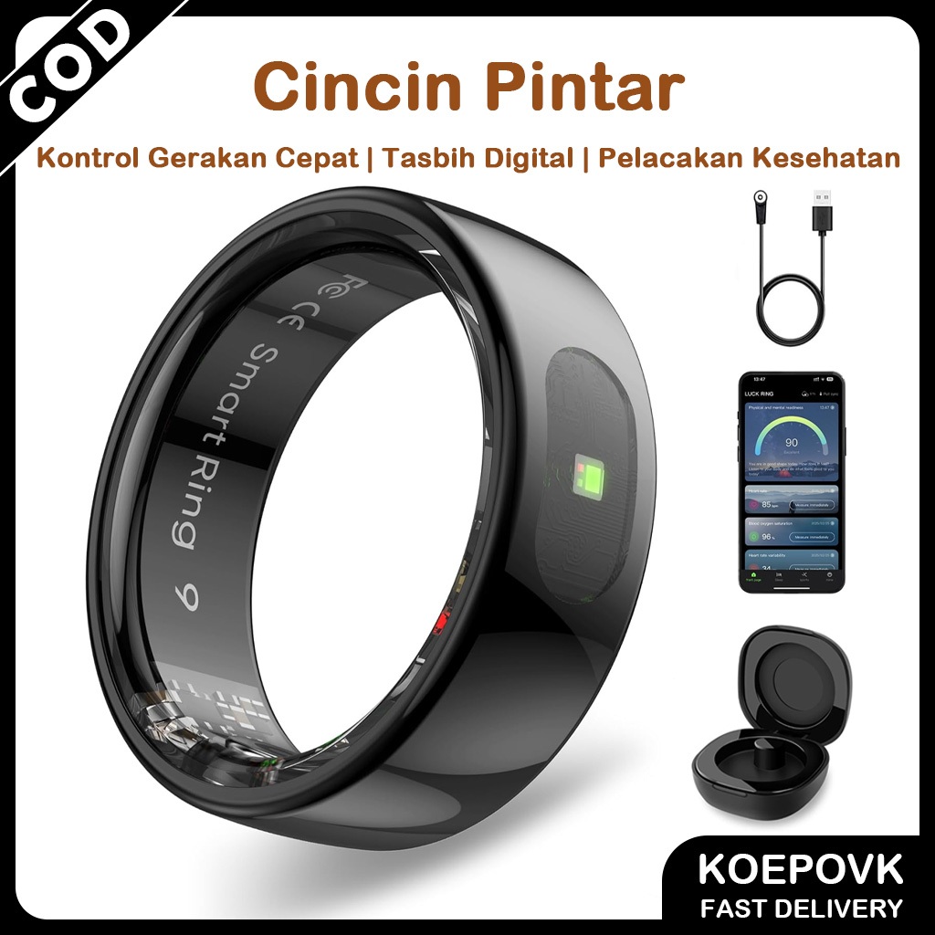 Jual Smart Ring for Men Women, Bluetooth Ring Contact Sensor, Fitness ...