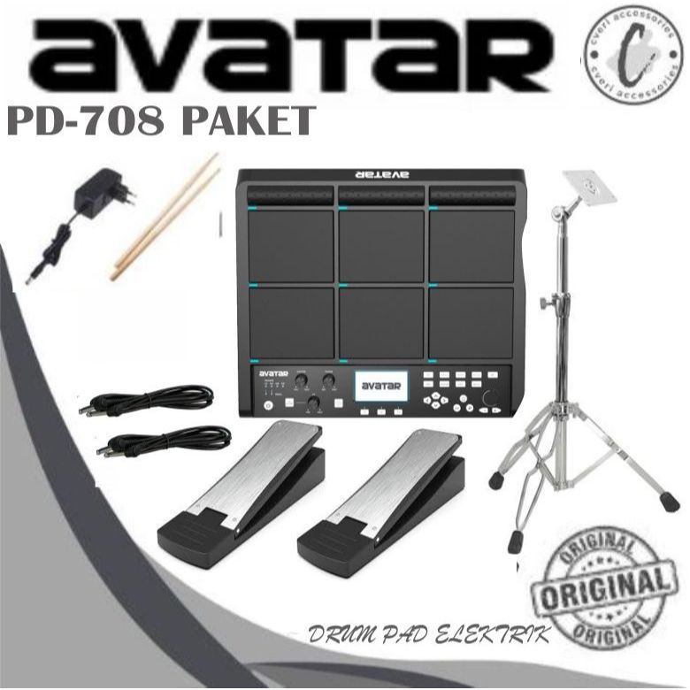 Jual Avatar PD708 Sampler Pad Drum Avatar PD-708 Paket Stand Drum Pad ...