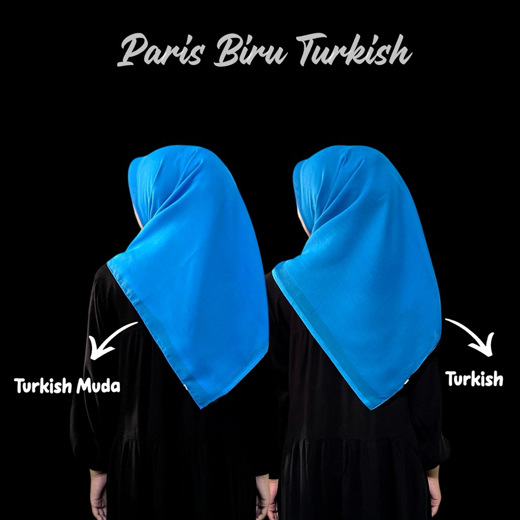 Jual Segiempat Paris Seri Biru Turkish 110x110 / Hijab Paris Biru Cerah ...