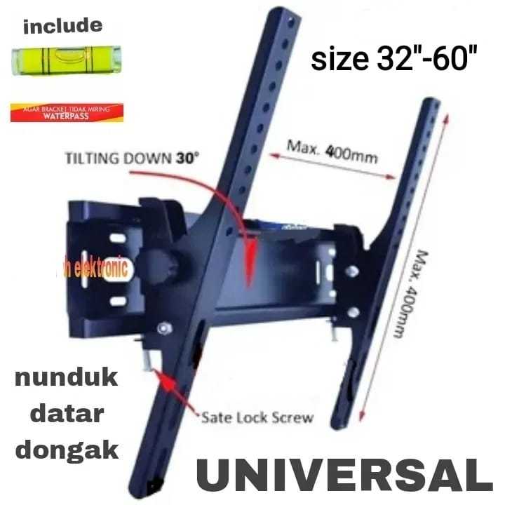 Jual bracket tv braket tv 32 40 42 43 45 50 55 60 inch bracket tv ...