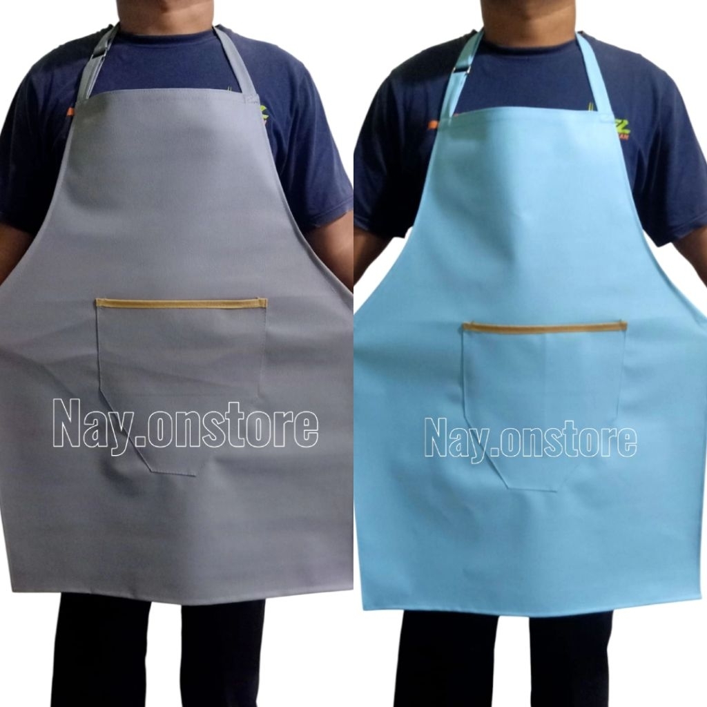 Jual Celemek masak waterproof/celemek anti air dan minyak/warna baru ...