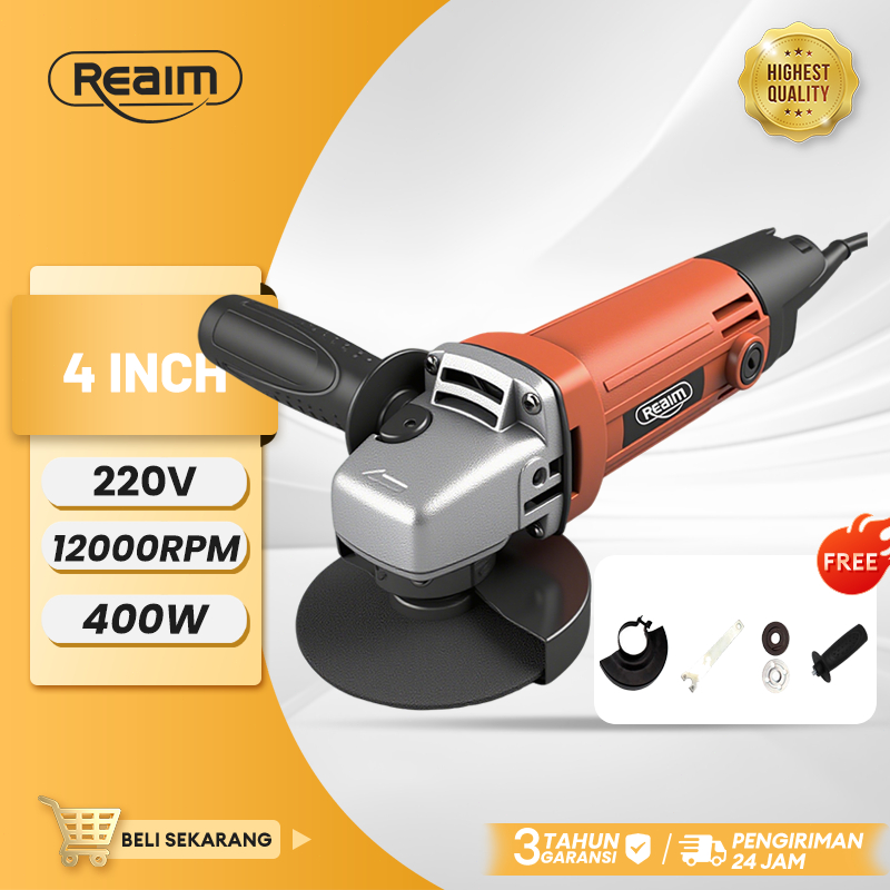 Jual REAIM Mesin Gerinda Tangan 4 Inch 400W - Gerinda Listrik Grinder ...