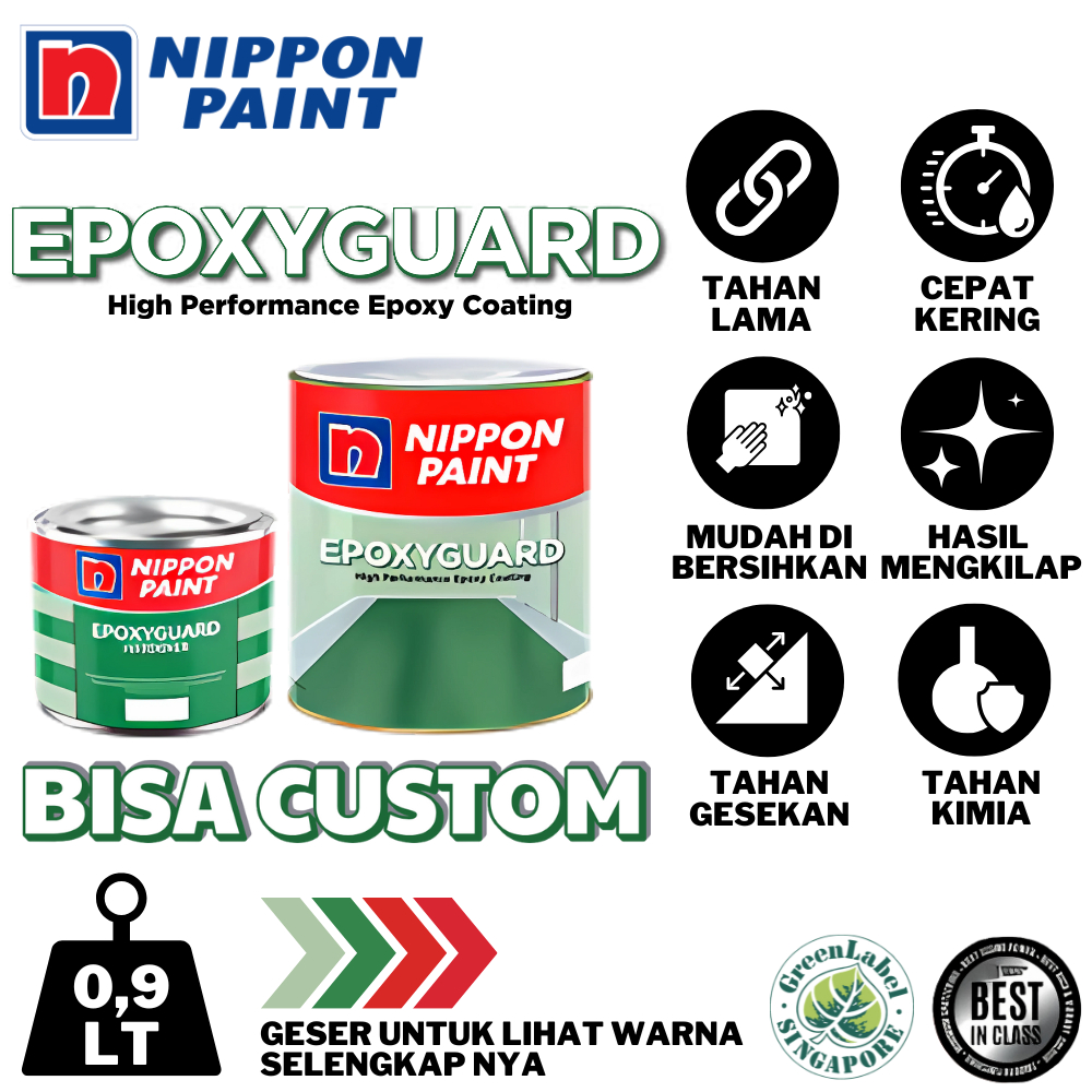 Jual NIPPON PAINT CAT LANTAI EPOXYGUARD 0,9 LITER CAT KERAMIK EPOXY ...