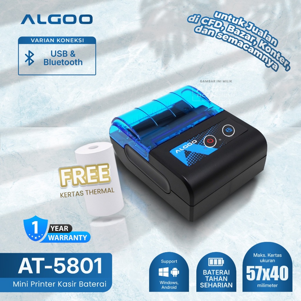 Jual Mini Printer Thermal Bluetooth Struk Nota Tanpa Tinta | Shopee ...