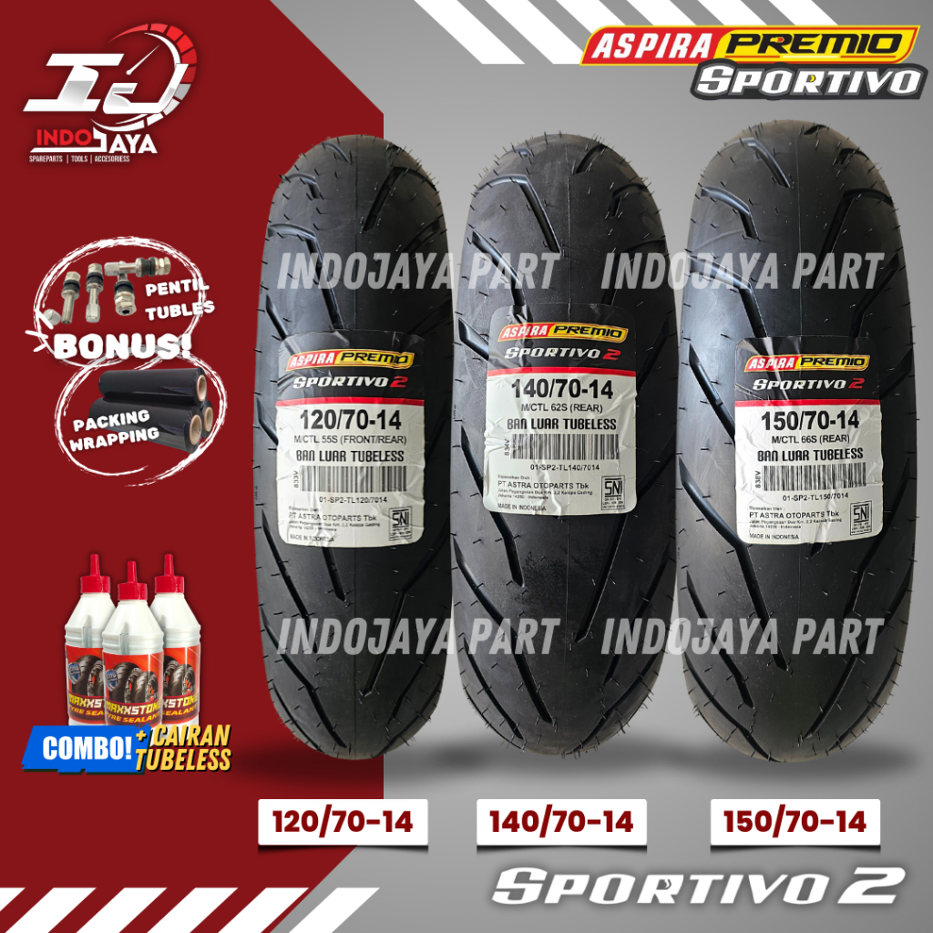 Jual [PRODUK BARU] BAN LUAR ASPIRA PREMIO SPORTIVO 2 ( 120/70-14 - 140/ ...
