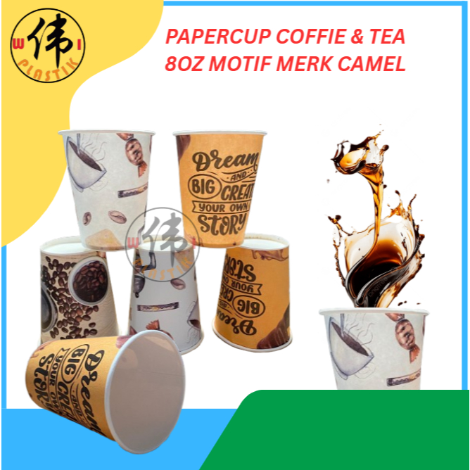 Jual Paper Cup MOTIF 8 OZ/ Gelas Kertas Minuman Panas 8 Oz (240ml ...