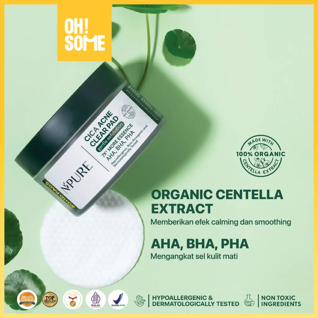 Jual OHSOME-NPURE·Cica Clear Pad 40 pcs /Alcohol-Free /cotton pads /N ...
