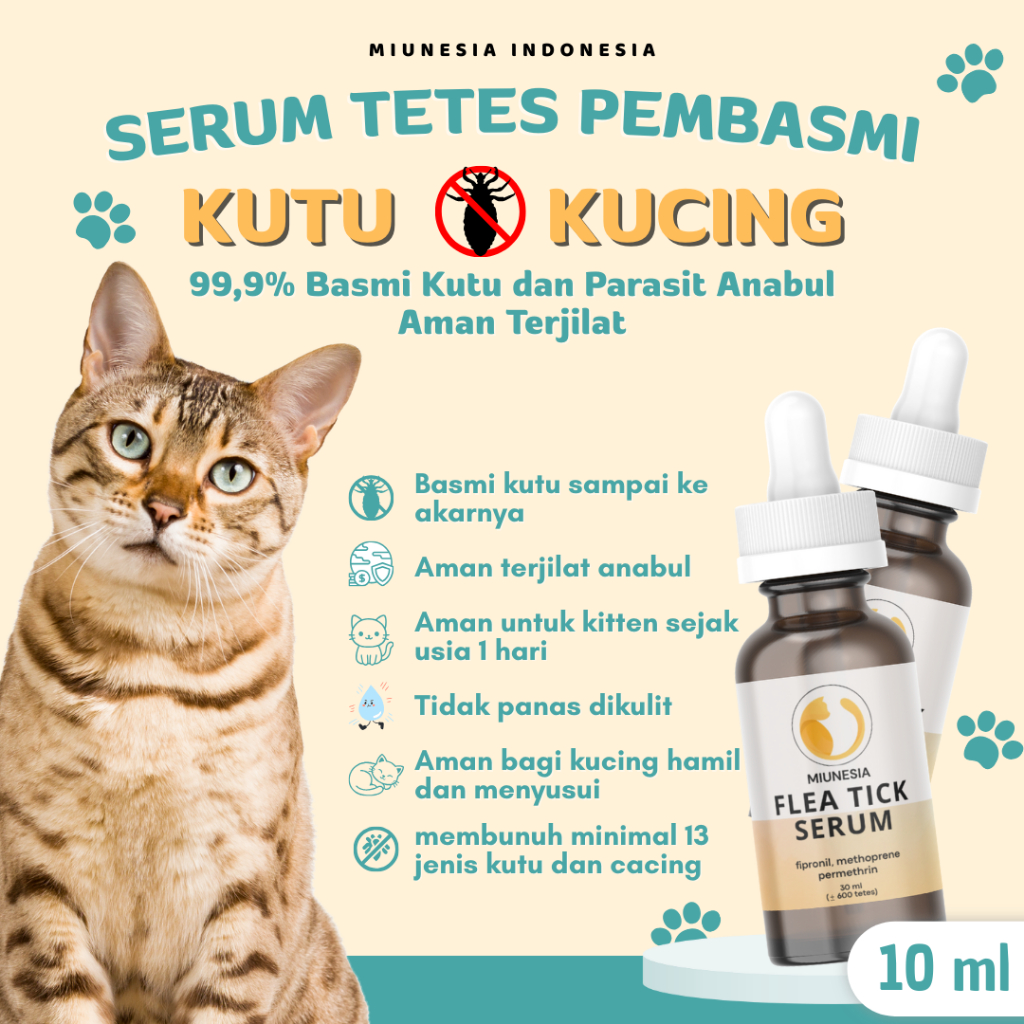 Jual serum kutu kucing ampuh obat tetes anti flea tick kucing anjing 10 ...