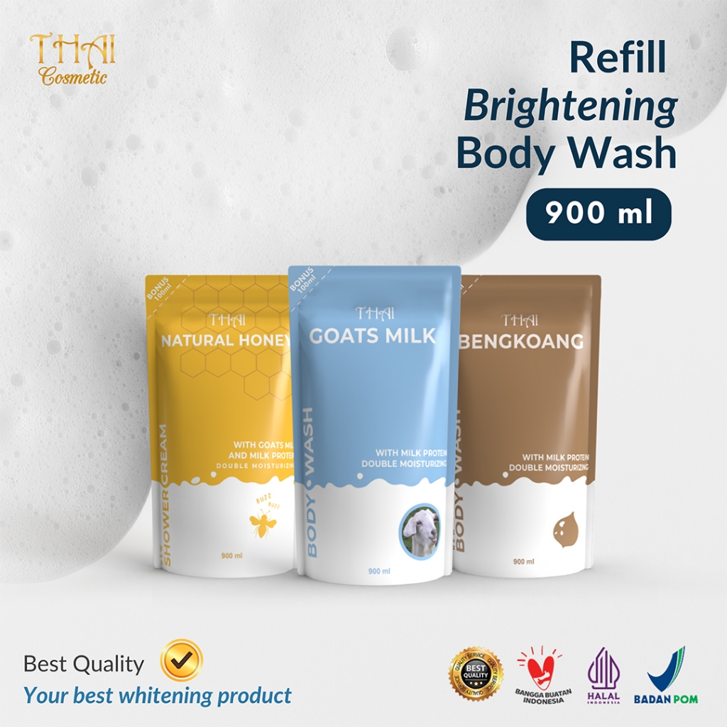 Jual Thai Body Wash Refill Pouch 900ml - Sabun Cair Pemutih & Pelembab ...