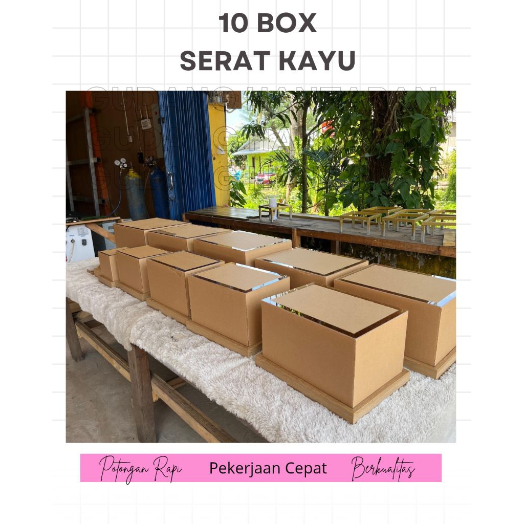 Jual Set isi 20 Fiber Serat Kayu dan Tutup Akrilik Kotak Hantaran ...
