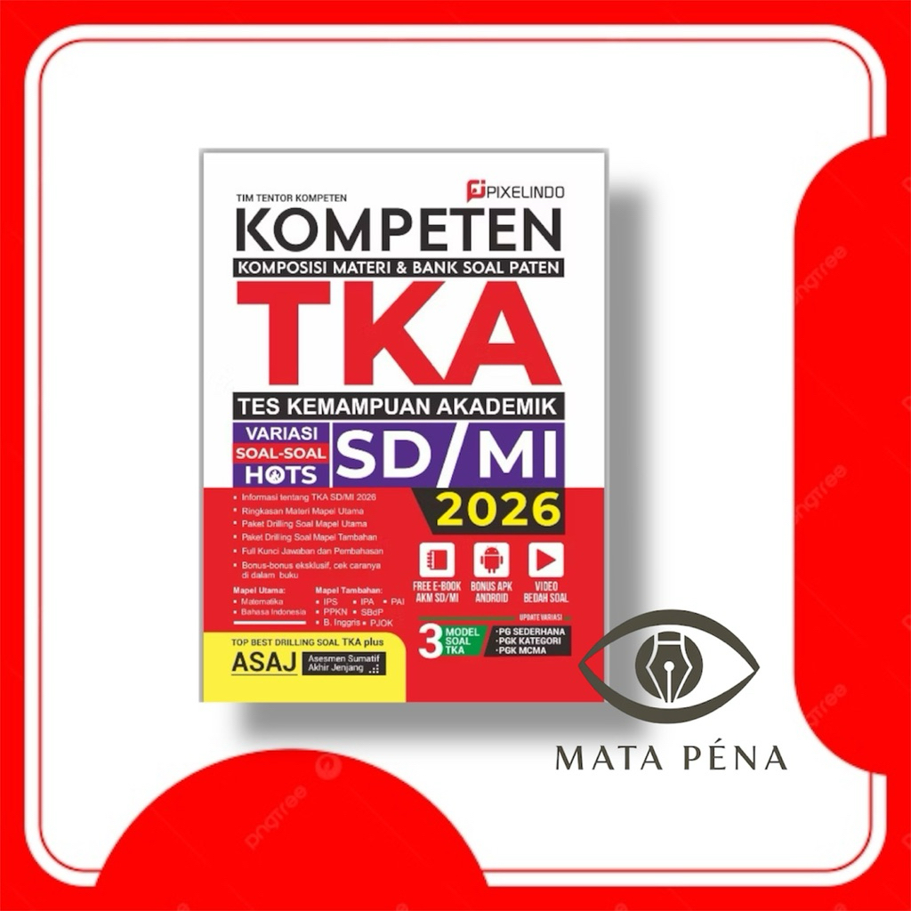 Jual Buku Kompeten TKA SD/MI 2026 // Buku Kompeten TKA SMP/MTs 2026 // Buku Kompeten TKA SMA/MA ...