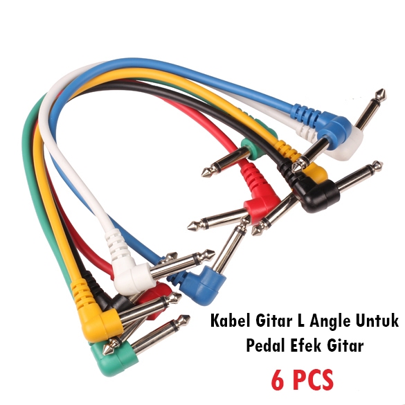 Jual Kabel Gitar L Angle Untuk Pedal 6 PCS Efek Guitar Cable Colorful ...