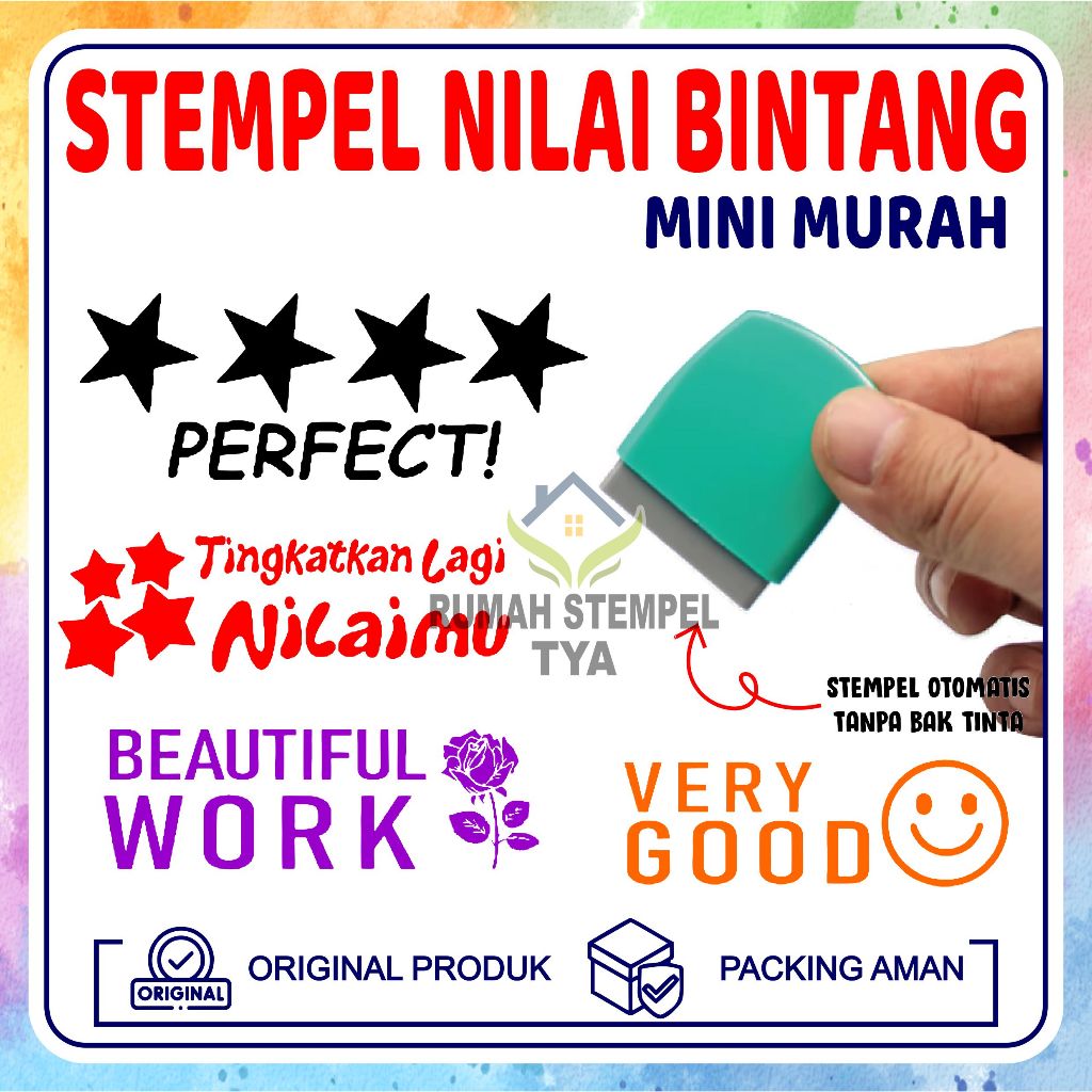 Jual STEMPEL NILAI GURU LUCU PAUD/TK/STAMPEL MINI PENILAIAN BINTANG ...