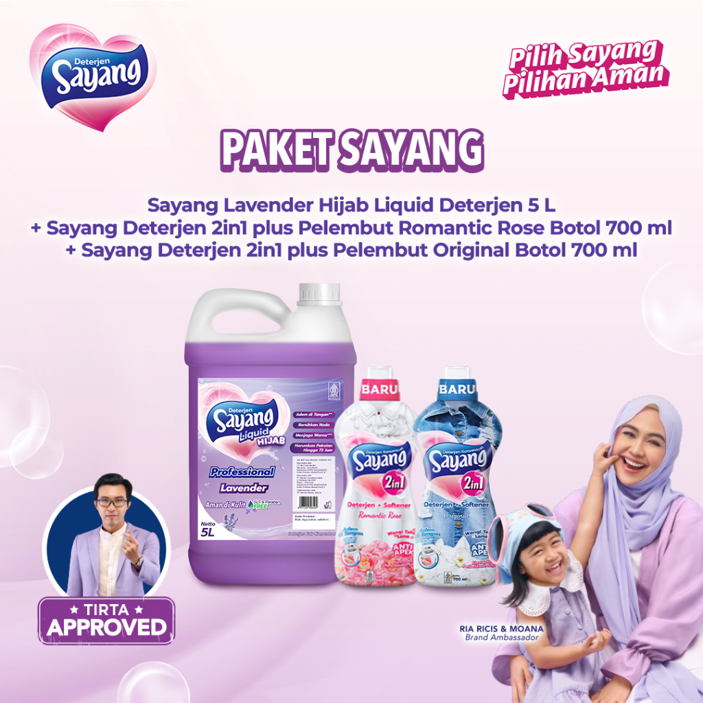 Jual Paket Sayang Lavender Hijab Liquid Deterjen 5 L + Sayang Deterjen ...