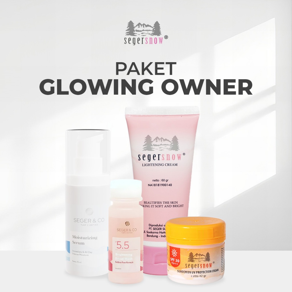 Jual Seger Snow Paket Glowing Owner | Facial Wash Brightening 25ml ...