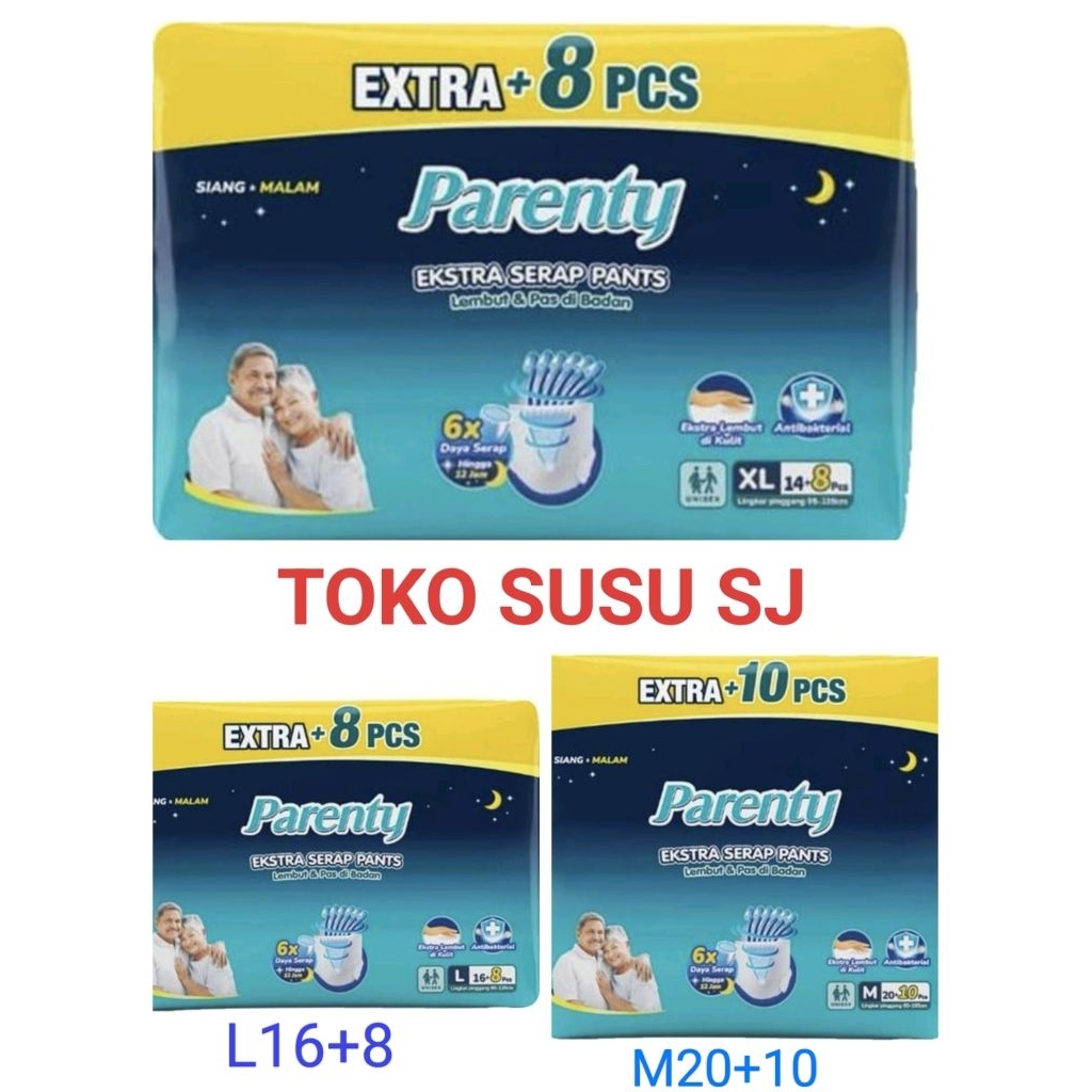 Jual PARENTY EKSTRA SERAP PANTS HEAVY FLOW POPOK ADULT CELANA M 20 +10 ...
