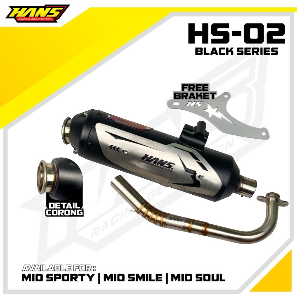 Jual Knalpot Mio std Racing Hans Racing Generation • type HS 02 BlACK ...