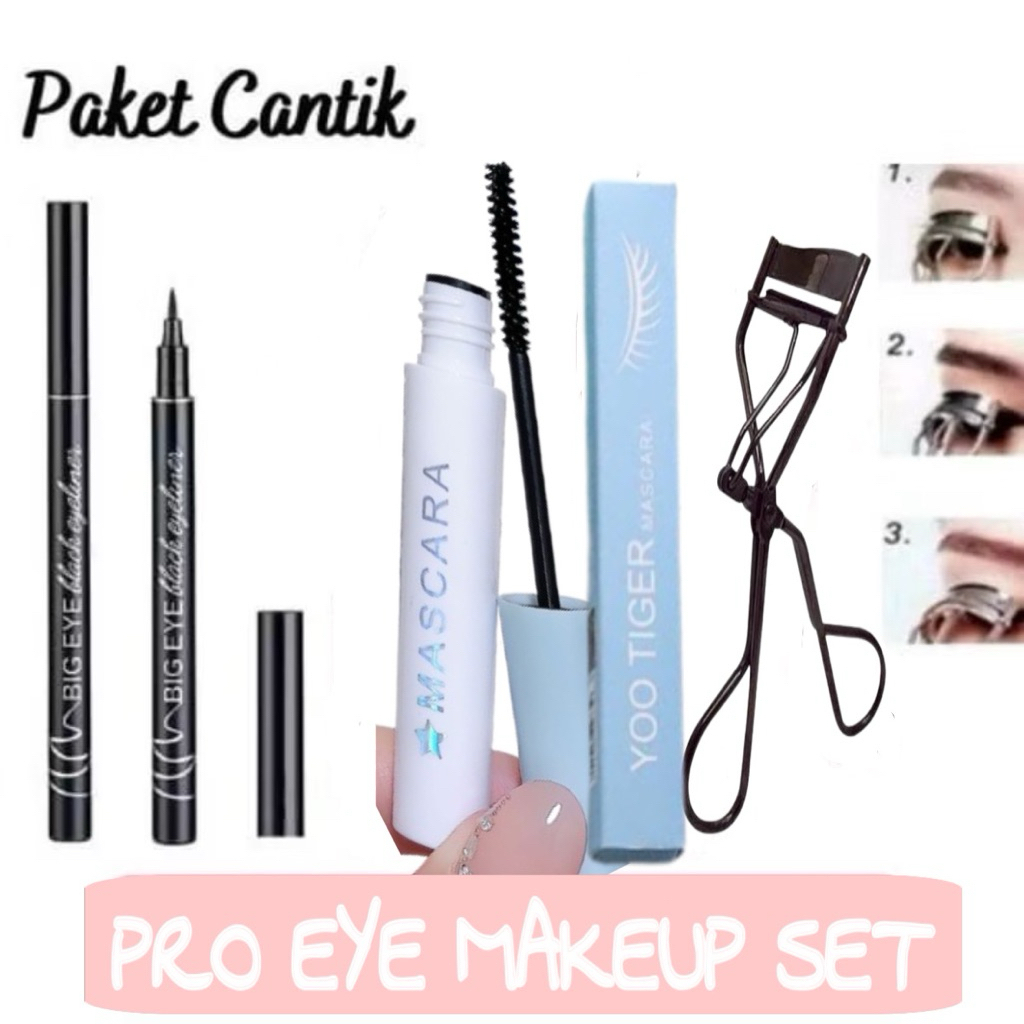Jual PROMO COD/PAKET 3in1 Maskara Hitam + Eyeliner + Penjepit Bulu Mata ...