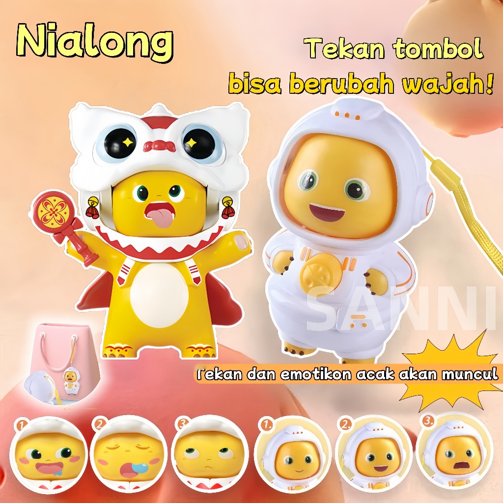 Jual [READY]Mainan Nailong Kuning Gantungan Kunci Bisa Berubah Wajah ...